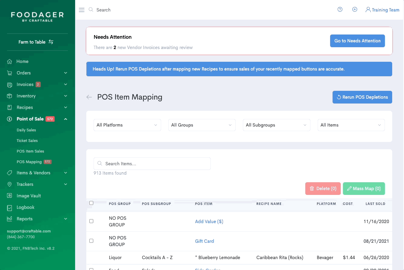 POS ITEM MAPPING