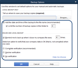 CREATE BACKUP OF THE QUICKBOOKS DESKTOP COMPANY FILE