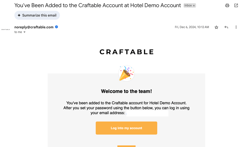 LOGGING INTO TO CRAFTABLE