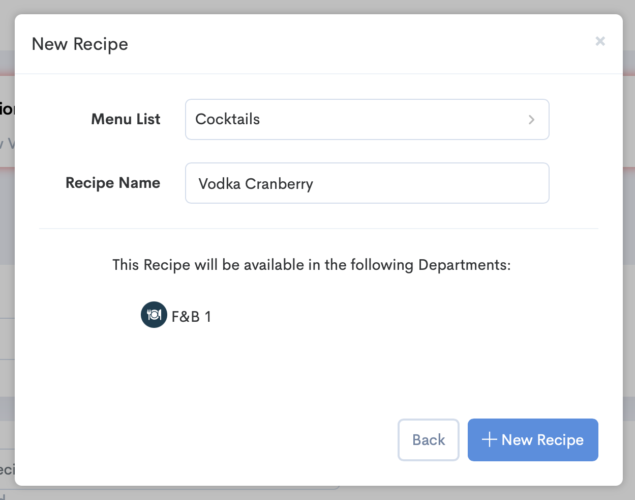 CREATING RECIPES AND SUBRECIPES