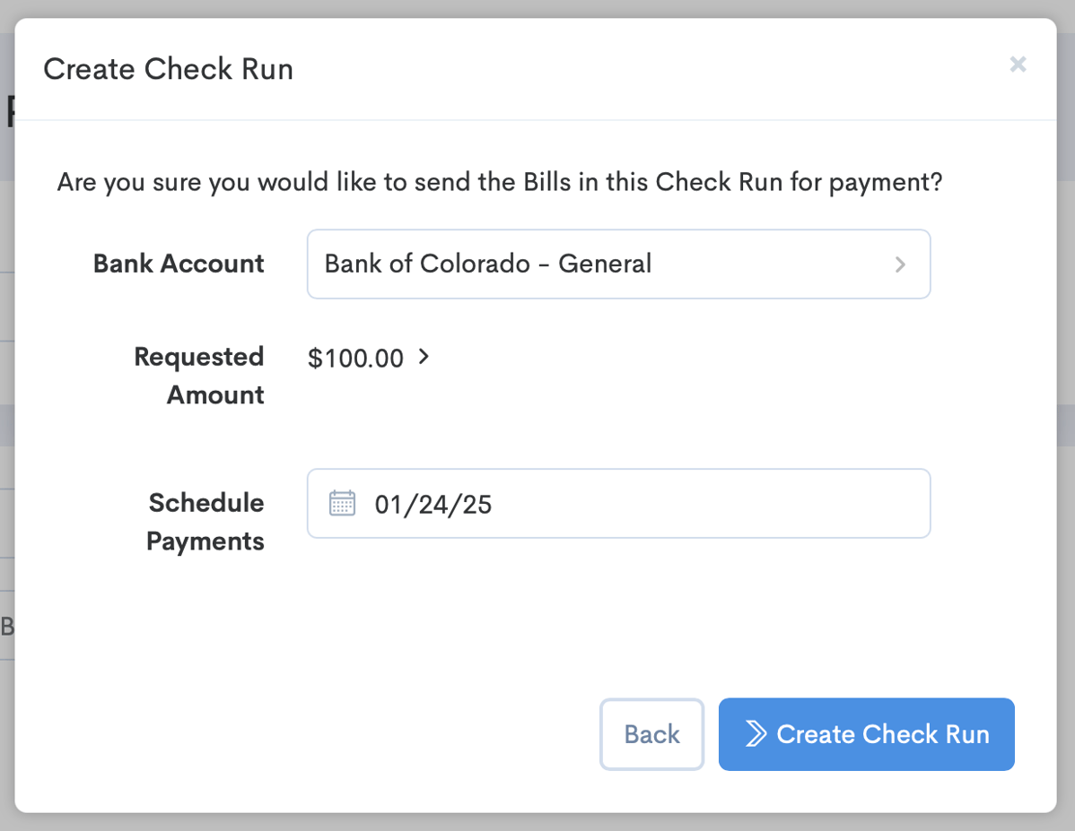 PERFORMING A CHECK RUN (NO AUTHORIZATION REQUIRED)