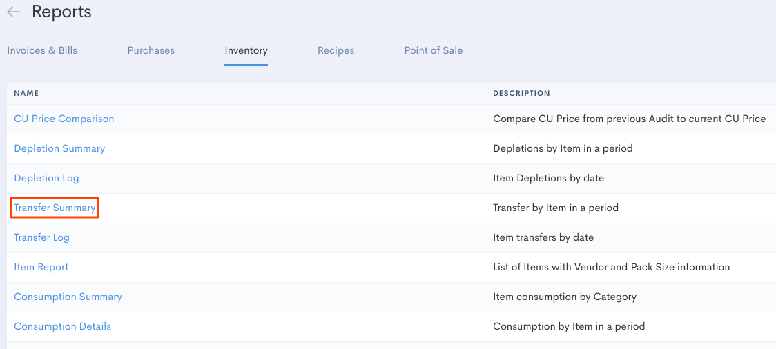 TRANSFER SUMMARY REPORT
