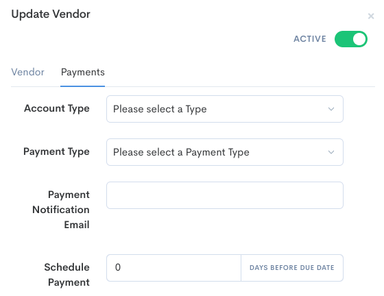 SETTING UP VENDOR FOR PAYMENTS