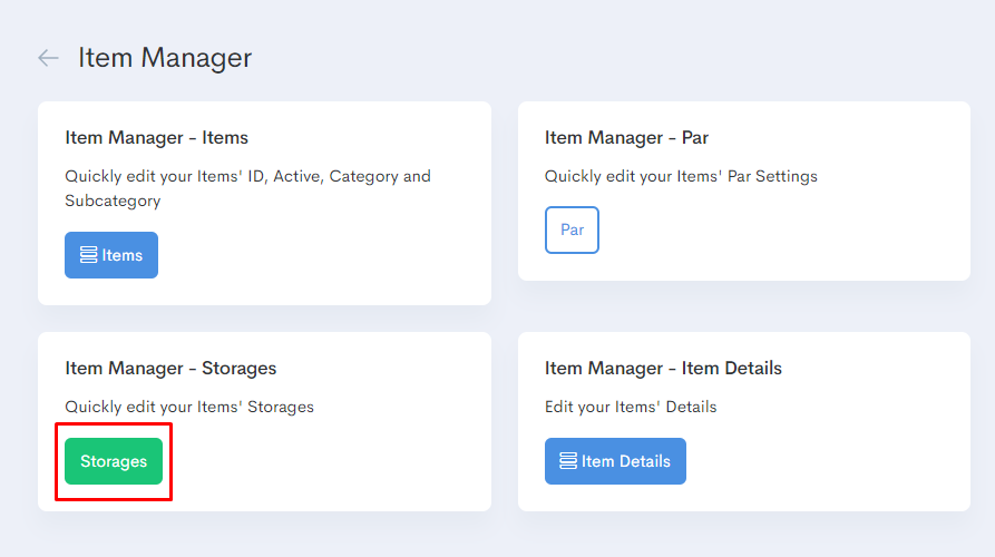 MANAGING INVENTORY STORAGES WITH ITEM MANAGER