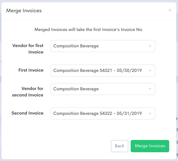 MERGING VENDOR INVOICES