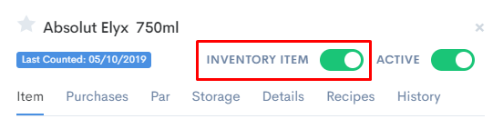 TOGGLING AN ITEM AS INVENTORY/NON-INVENTORY