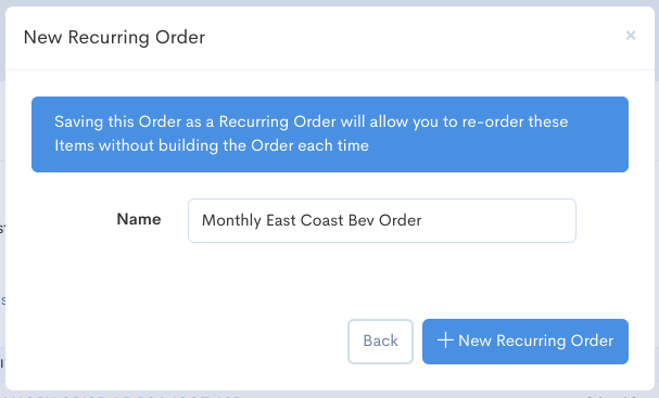 SETTING UP RECURRING ORDERS