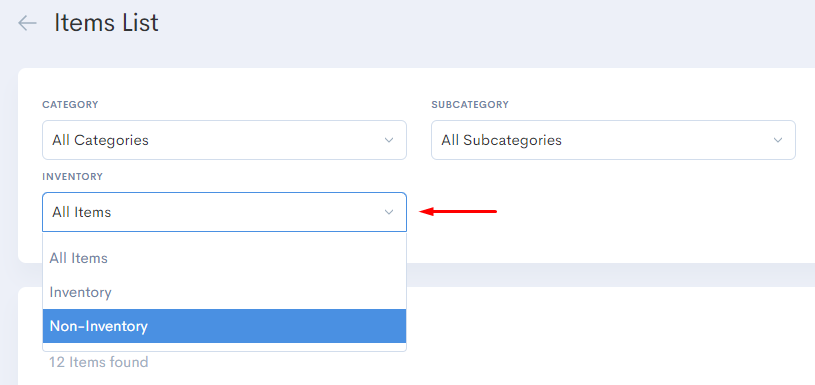 TOGGLING AN ITEM AS INVENTORY/NON-INVENTORY