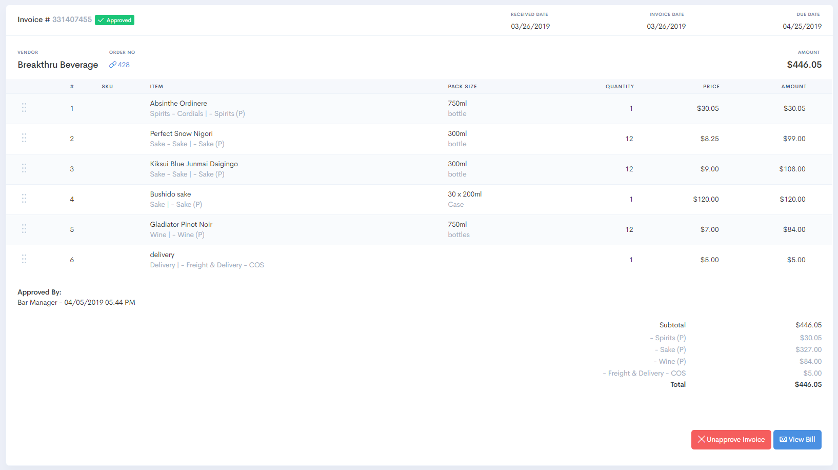 INVOICE SUMMARY REPORT
